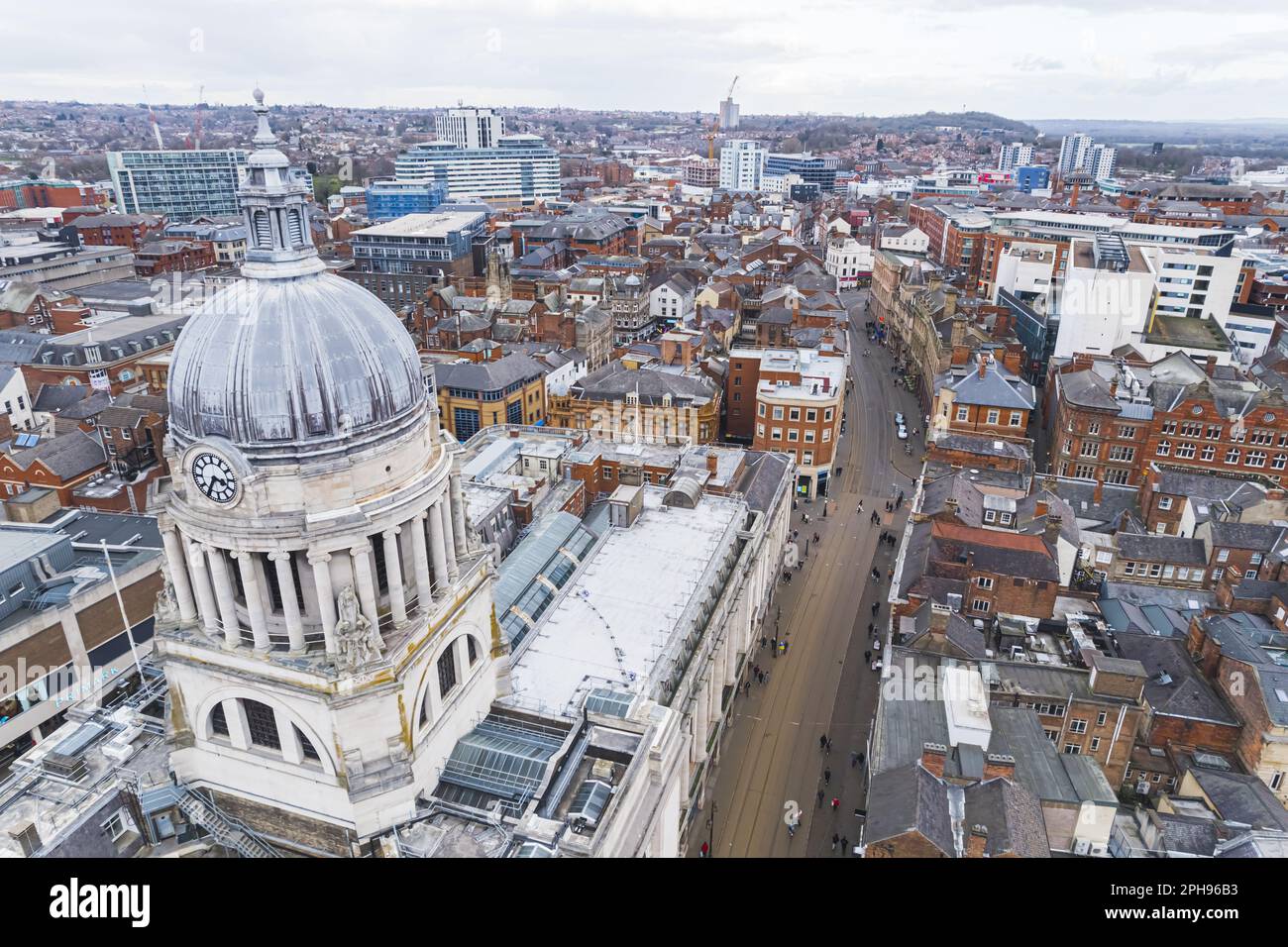 Nottingham, Nottinghamshire, England. Aerial view of stunning British ...