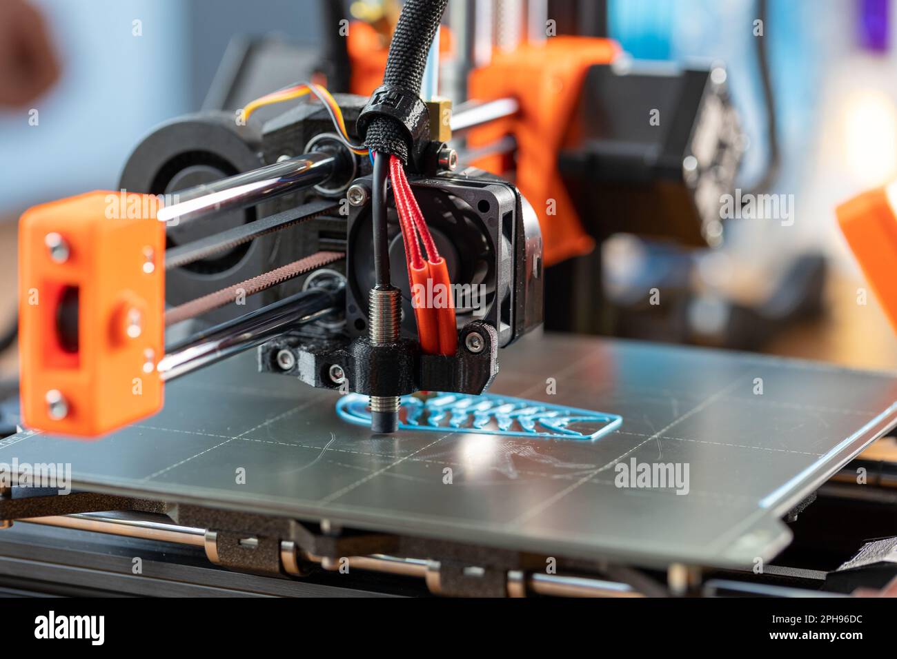 3d printer printing objects closeup. Modern technical 3D printing Stock ...