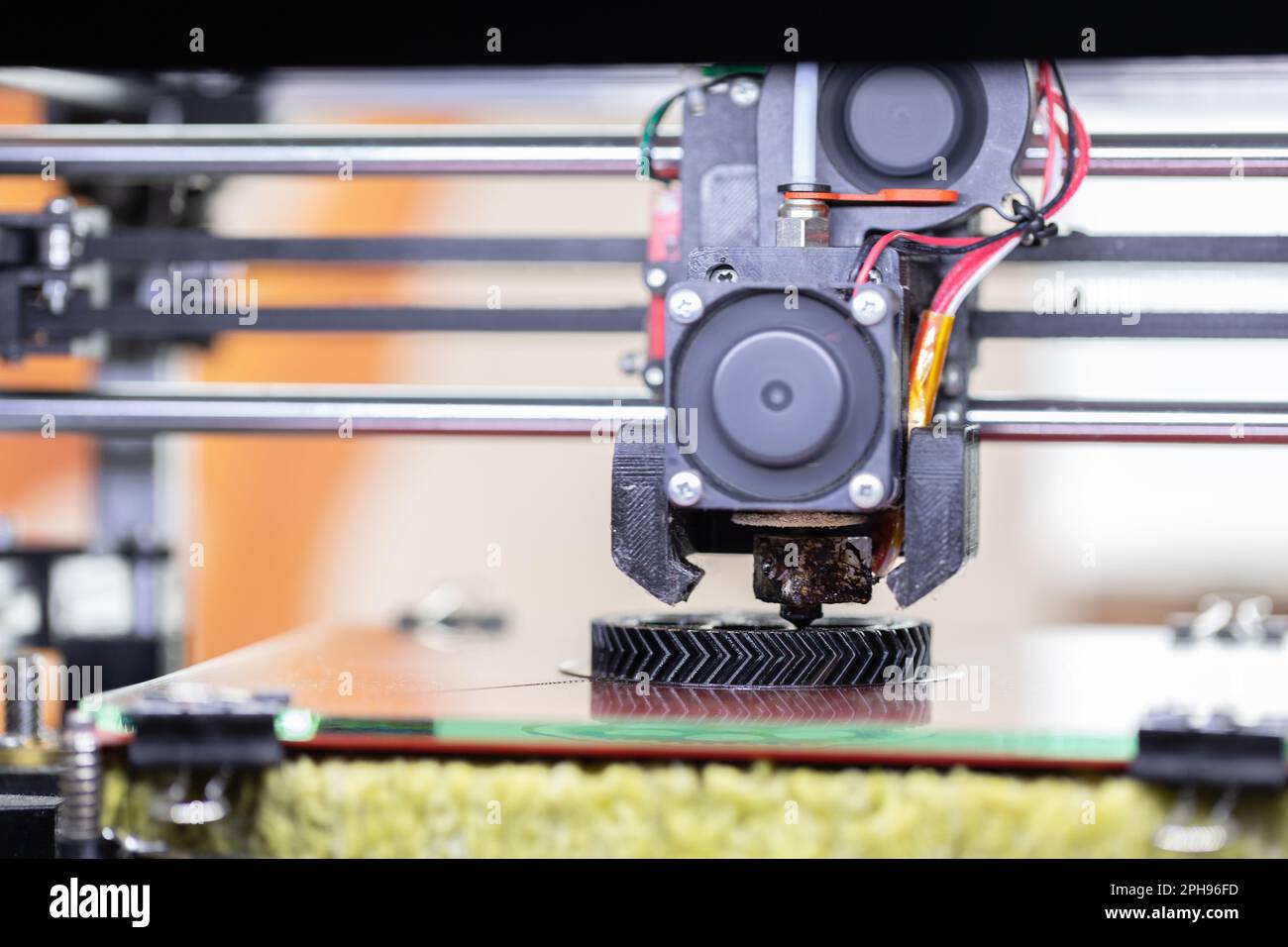 3d printer printing objects closeup. Modern technical 3D printing Stock ...