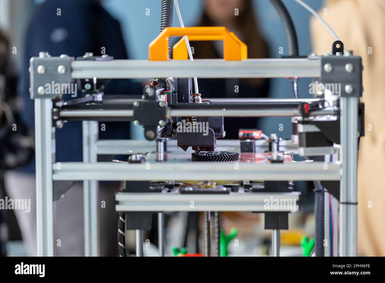 3d printer printing objects closeup. Modern technical 3D printing Stock ...