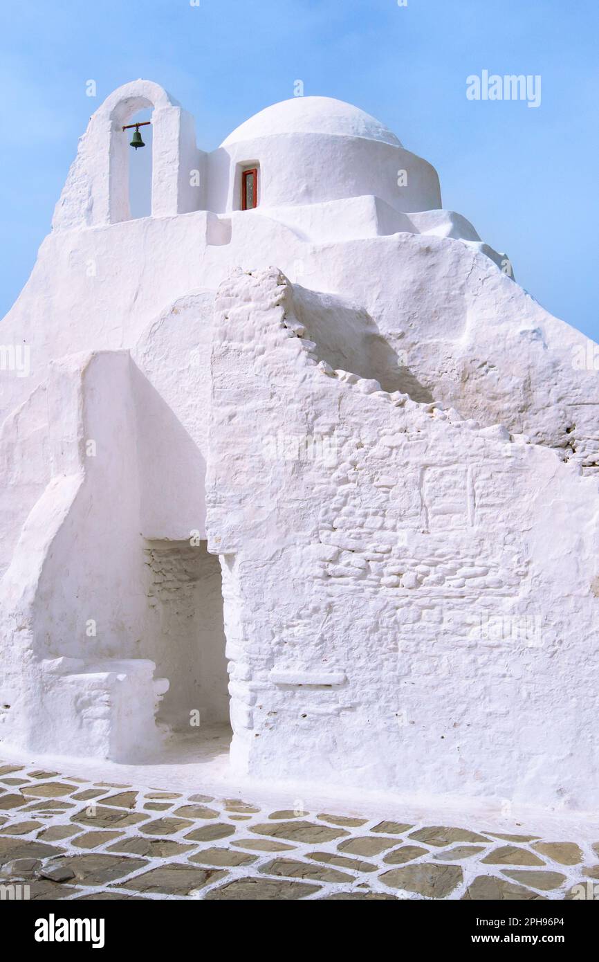 Panagia Paraportiani church in Mykonos island, Greece, traditional ...