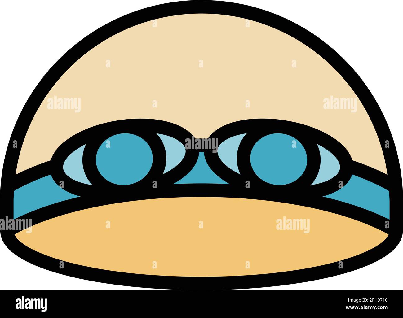 Swimming hat icon. Outline Swimming hat vector icon for web design ...