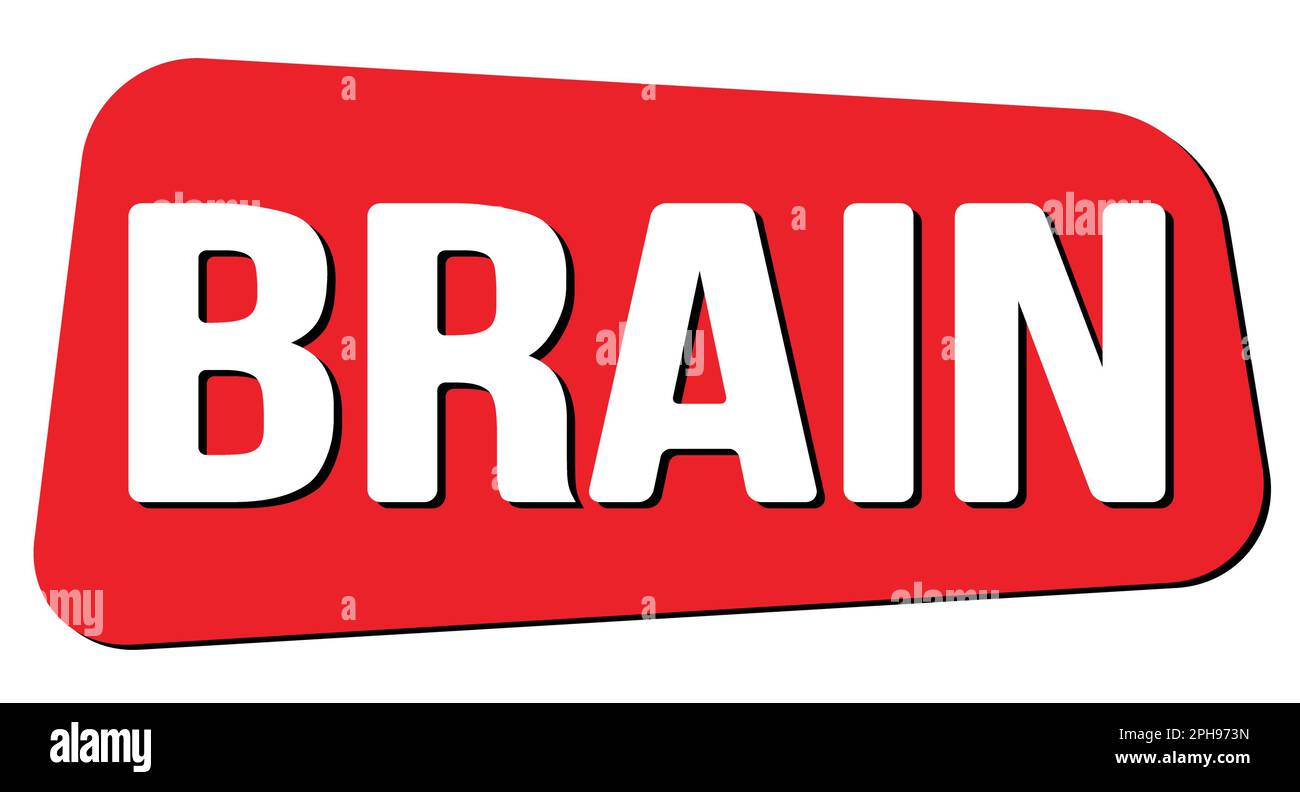 BRAIN text written on red trapeze stamp sign Stock Photo - Alamy