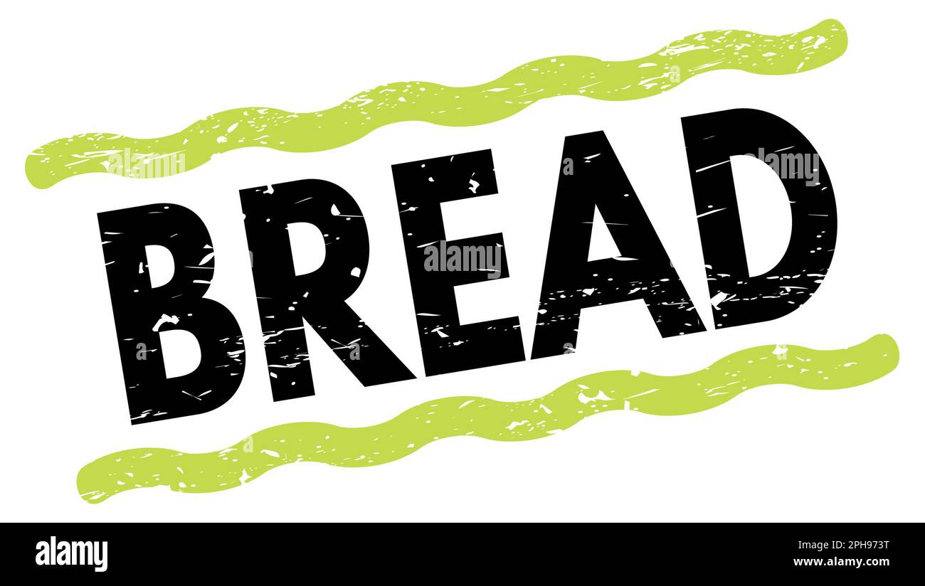 BREAD text written on green-black lines stamp sign Stock Photo - Alamy