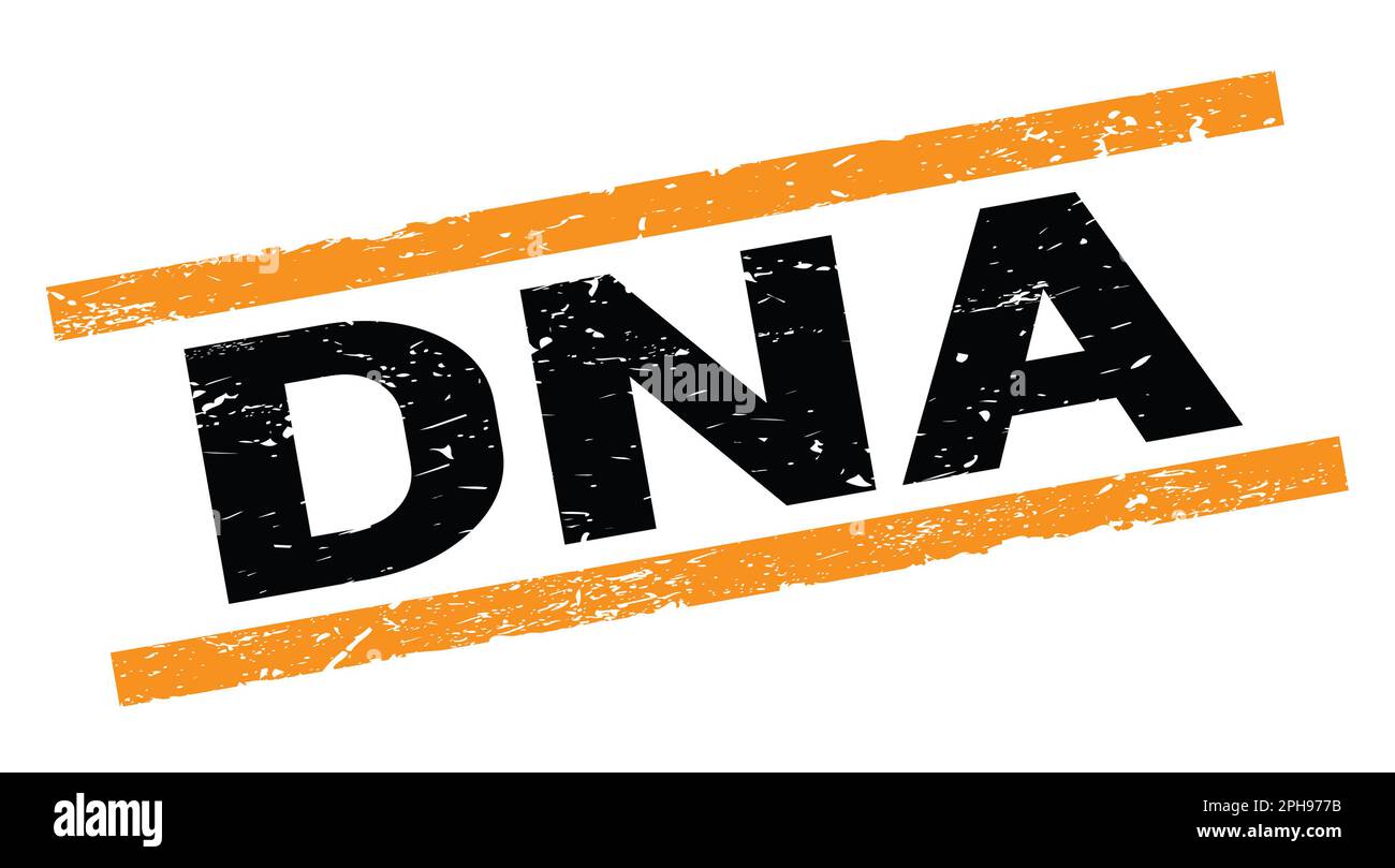 DNA text written on orange rectangle stamp sign Stock Photo - Alamy