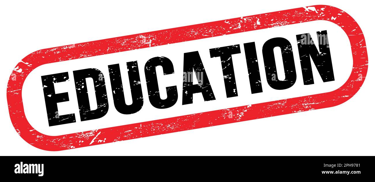 EDUCATION, text on red-black rectangle stamp sign Stock Photo - Alamy
