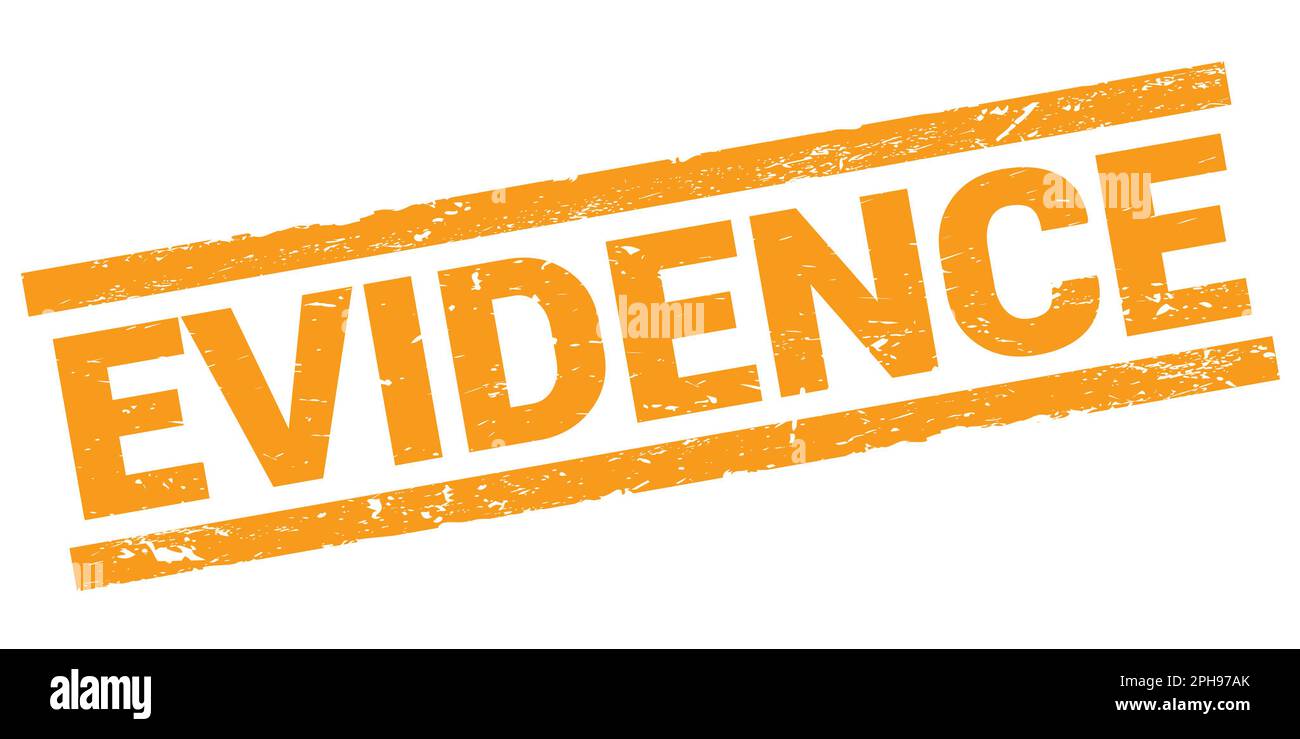EVIDENCE text written on orange rectangle stamp sign Stock Photo - Alamy