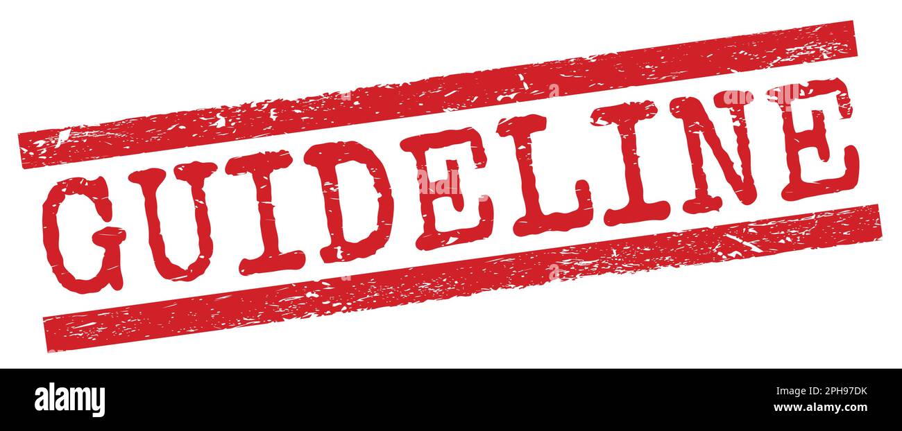 GUIDELINE text written on red grungy lines stamp sign Stock Photo - Alamy