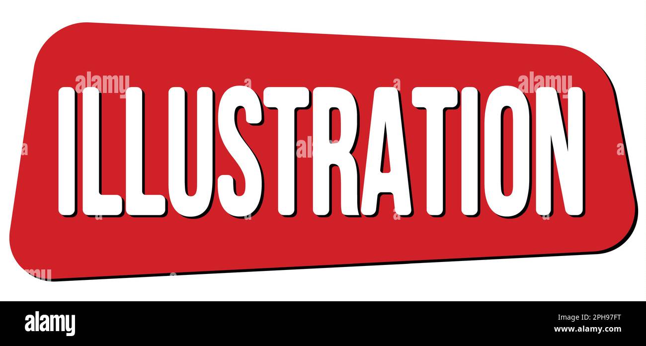 ILLUSTRATION text written on red trapeze stamp sign Stock Photo - Alamy