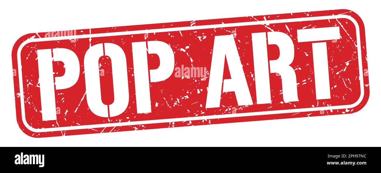 POP ART text written on red grungy stamp sign Stock Photo - Alamy