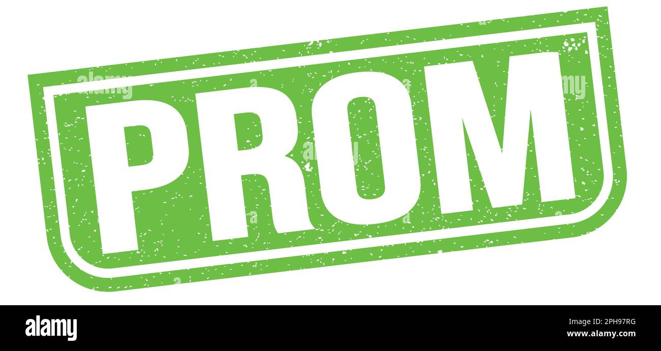 PROM text written on green grungy stamp sign Stock Photo - Alamy