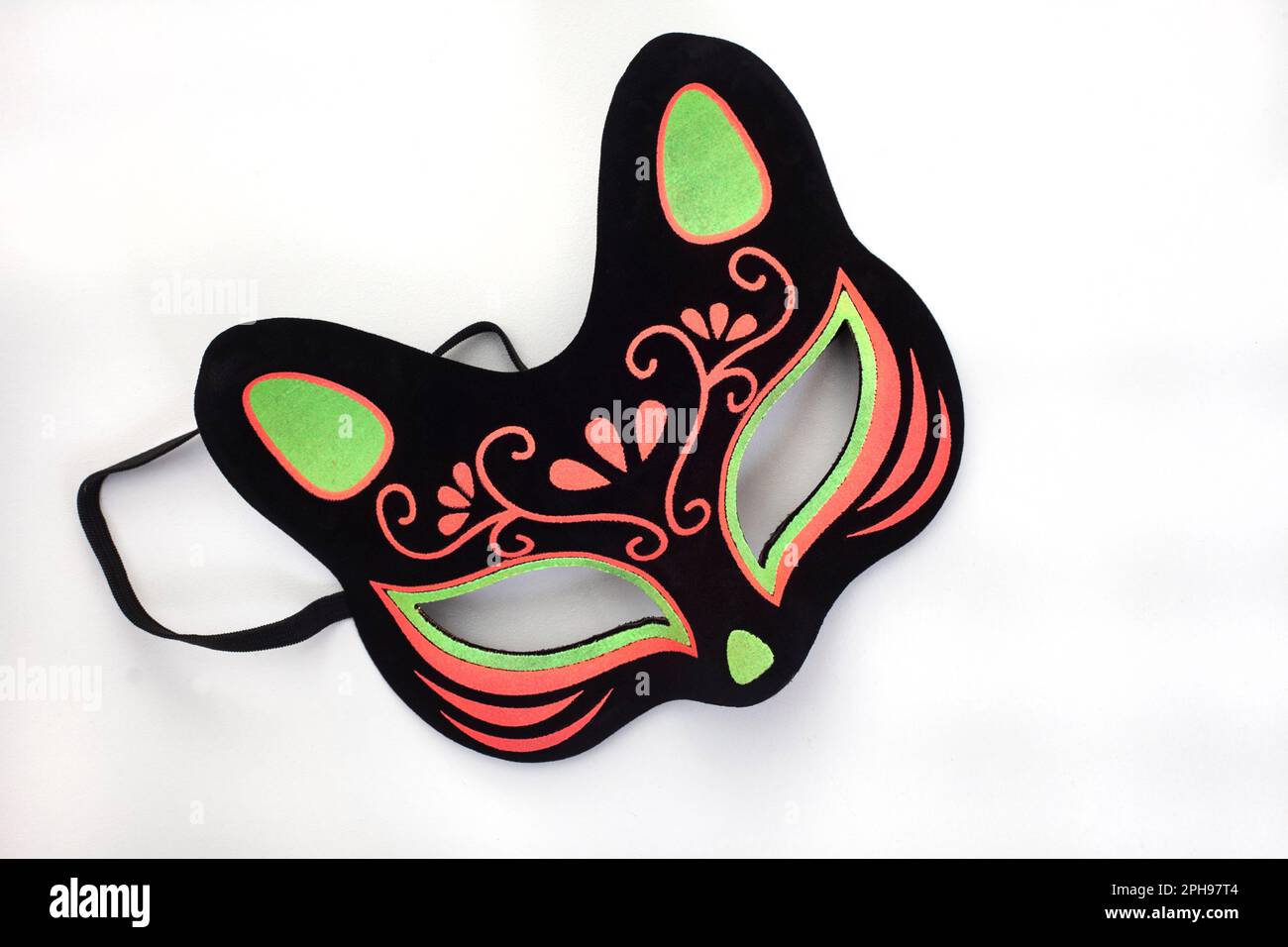 Fox mask with bright neon colors isolated on white Stock Photo - Alamy