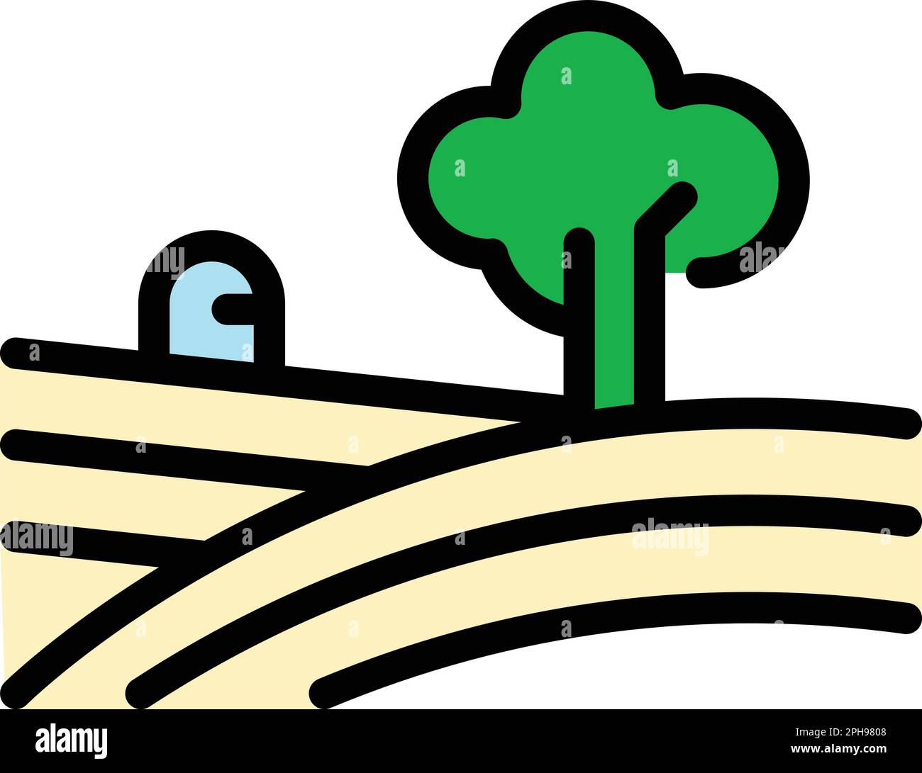 Ranch tree field icon. Outline Ranch tree field vector icon for web ...