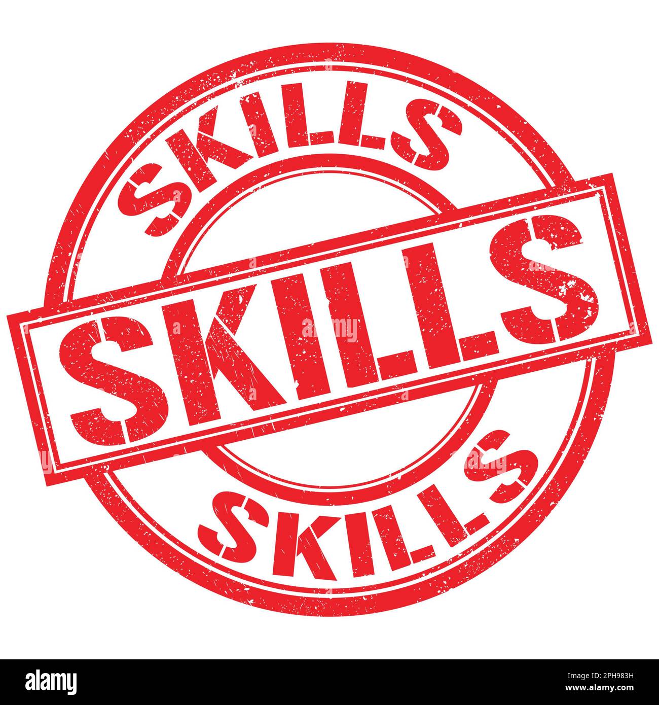 SKILLS text written on red round stamp sign Stock Photo - Alamy