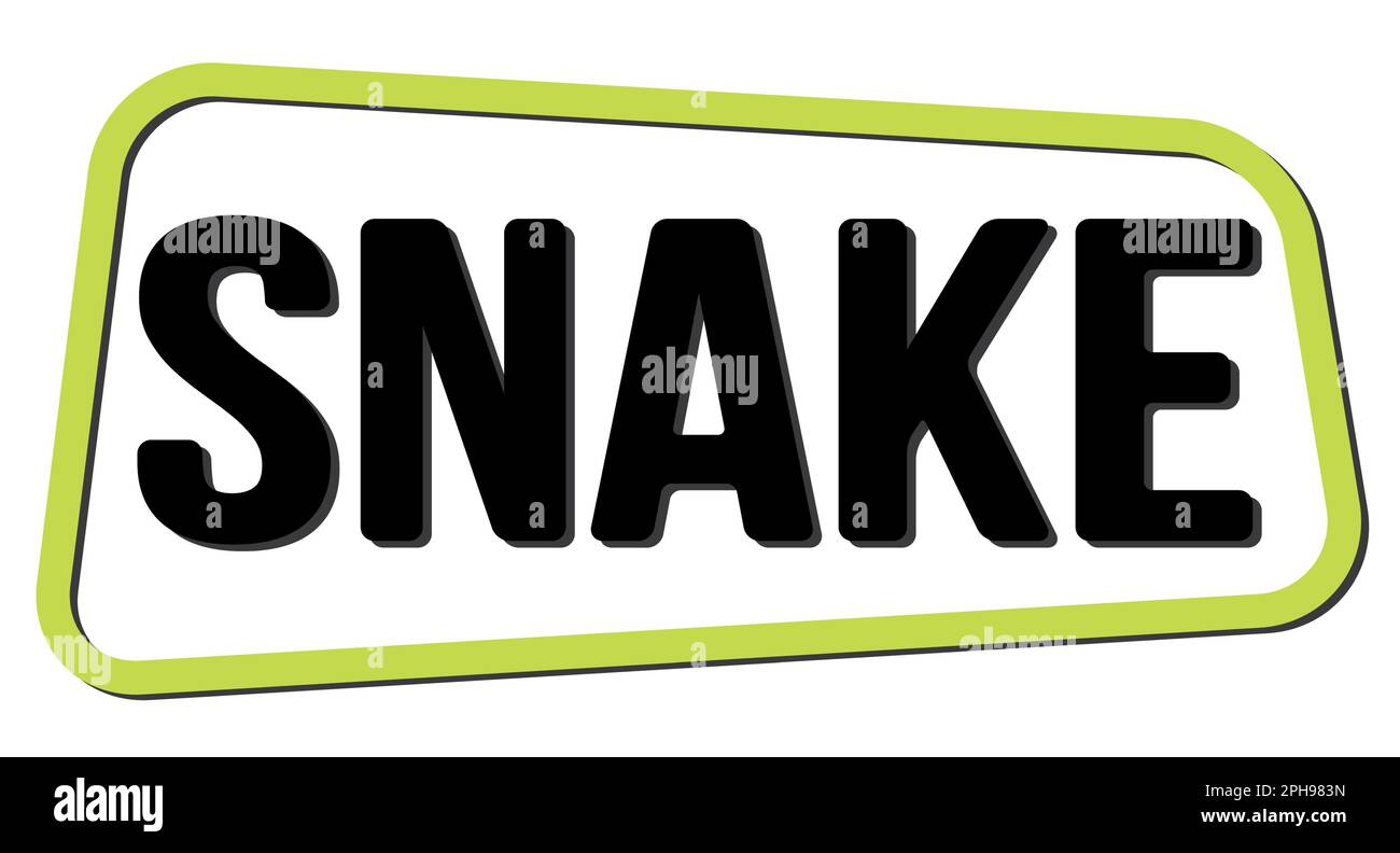 SNAKE text written on green-black trapeze stamp sign Stock Photo - Alamy