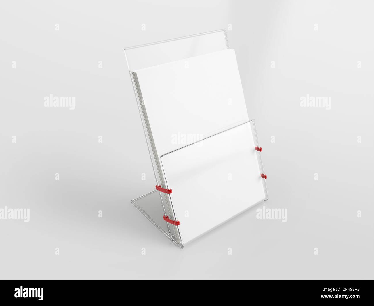 Transparent Leaflet Holder 3D Rendering for Flyers and Brochures Stock ...