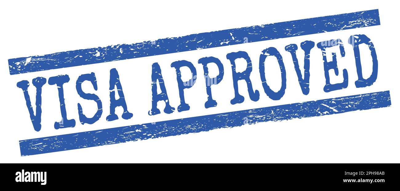 VISA APPROVED text written on blue grungy lines stamp sign Stock Photo ...