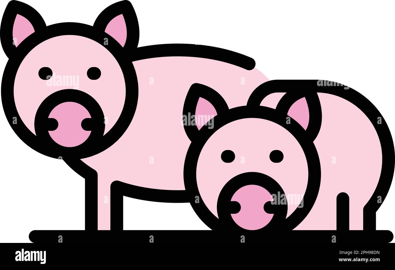 Ranch pigs icon. Outline Ranch pigs vector icon for web design isolated ...