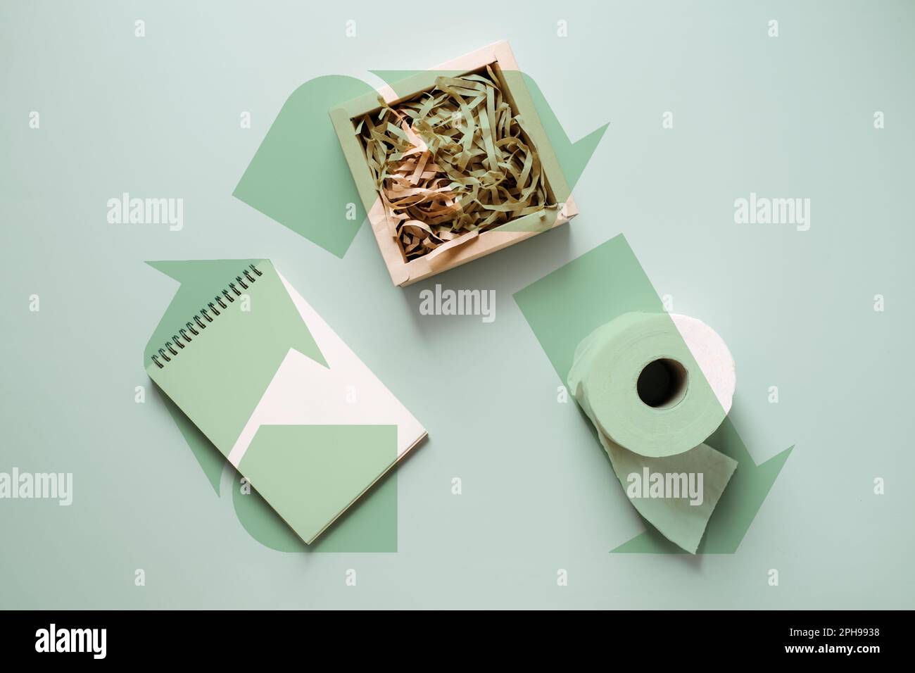 Downcycling recycling concept with different products of paper industry ...