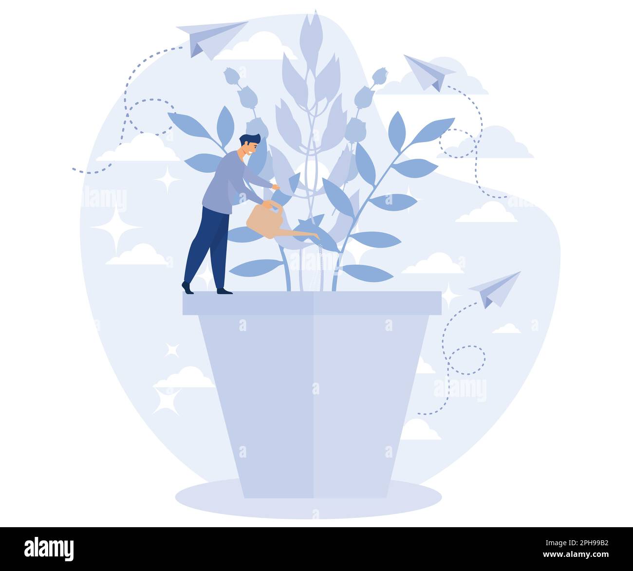 Personal growth concept. self development. flat vector modern ...