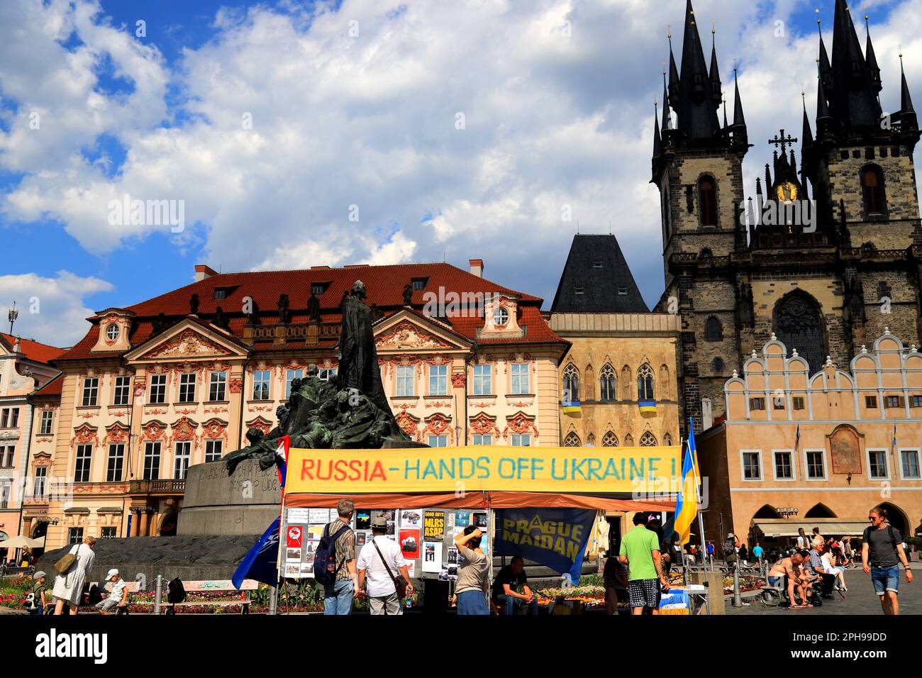 Poster in Prague in support of Ukraine - Russia - hands off Ukraine ...