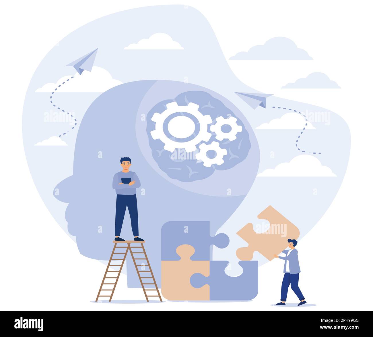 Psychology concept. psychological help, psychiatrist consulting patient. flat vector modern ...