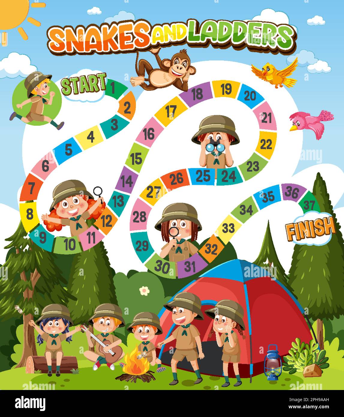 Simple board game for children template illustration Stock Vector Image ...