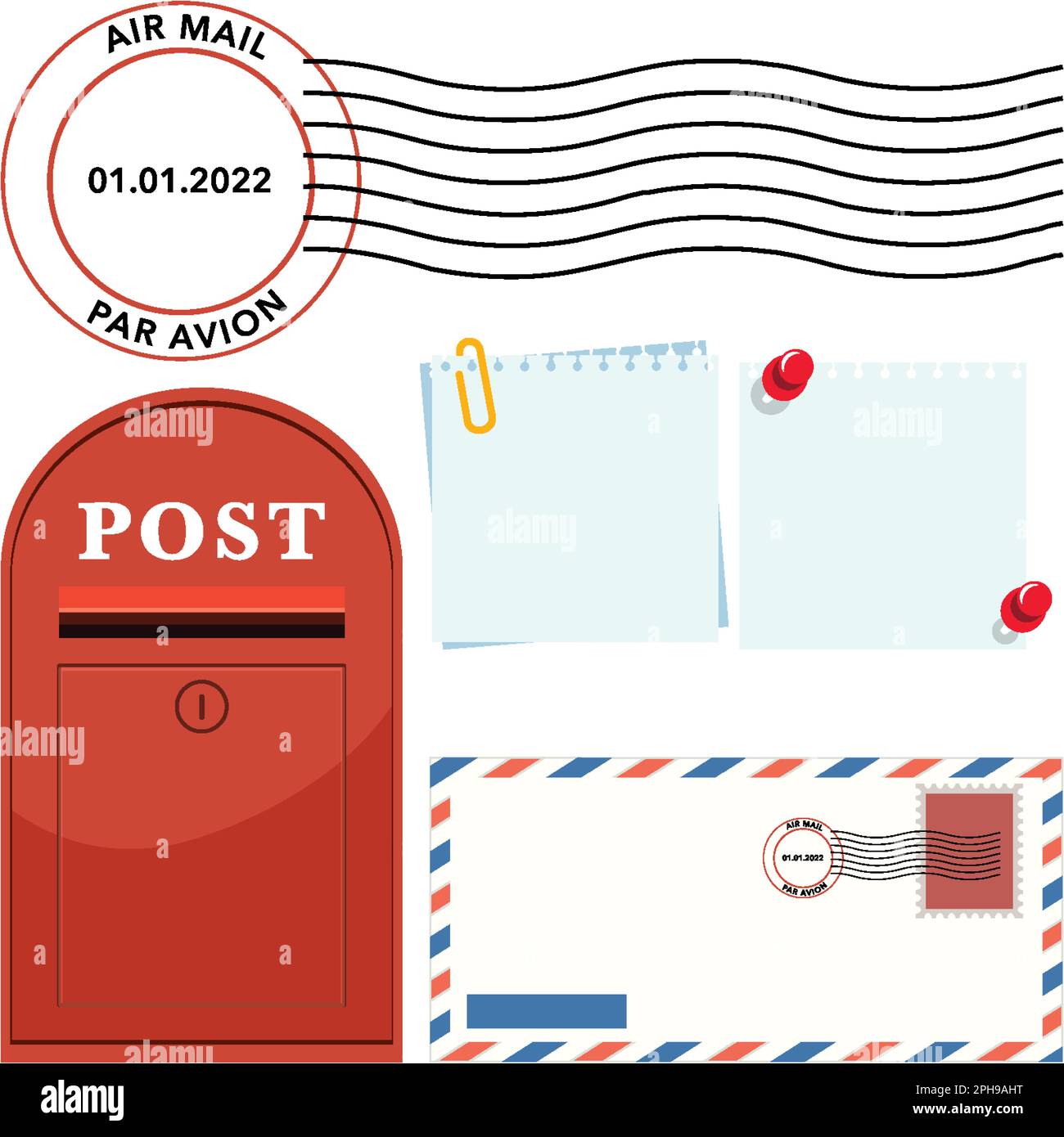 Set of mail and post symbol illustration Stock Vector Image & Art - Alamy