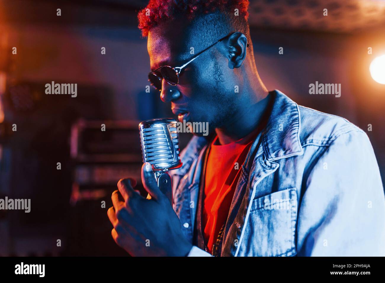 Young african guy recording hi-res stock photography and images - Alamy