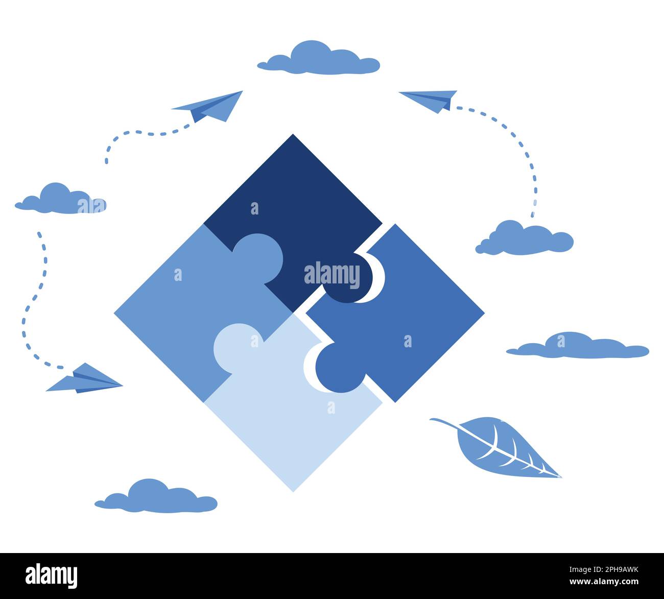 puzzle Team elements Business concept, people connecting puzzle ...