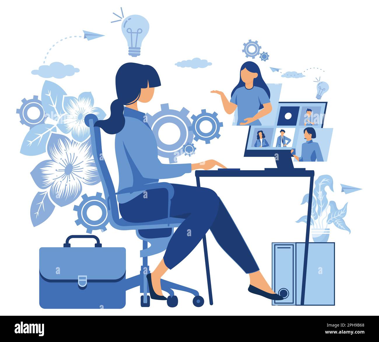 Hybrid office management Stock Vector Images - Alamy