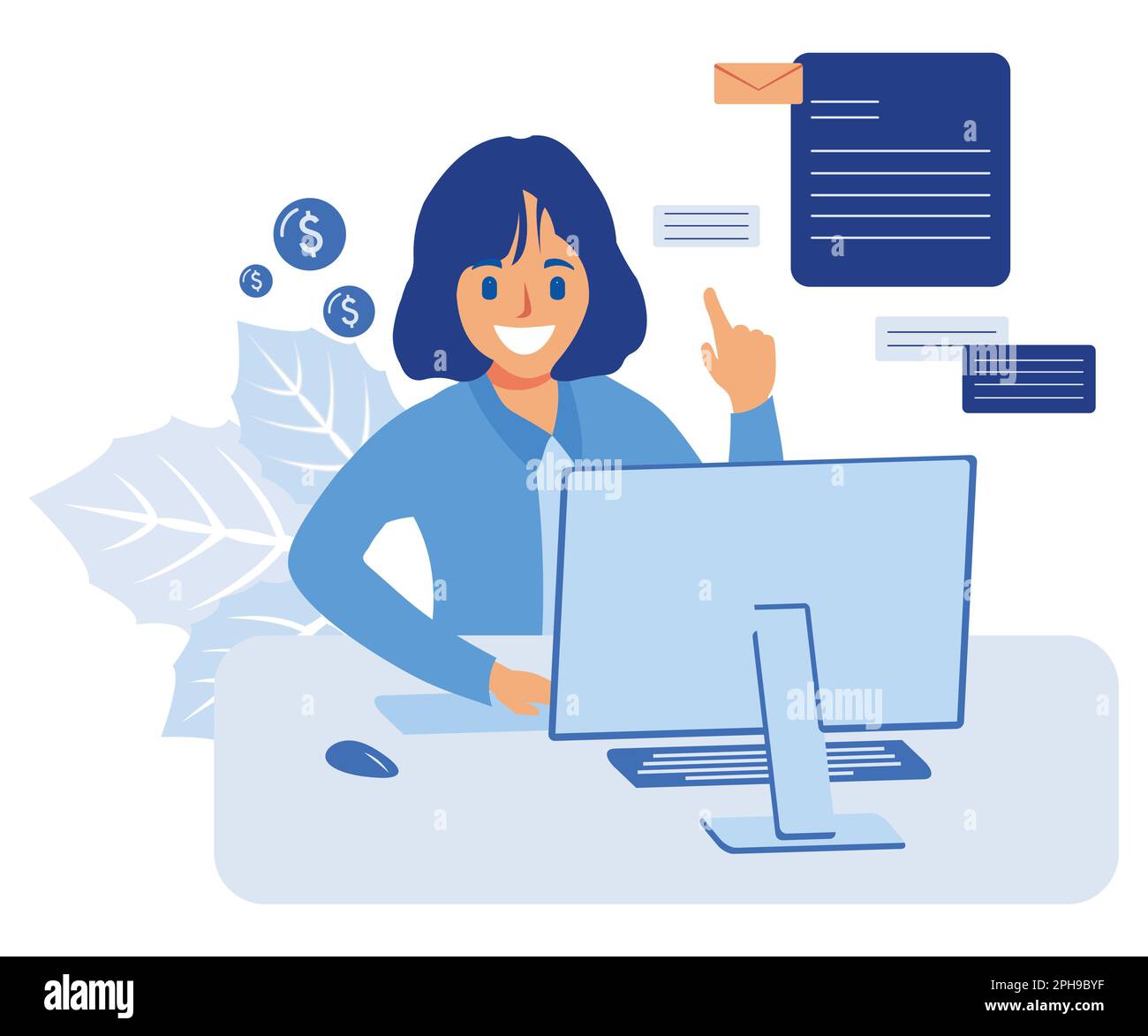 Accountant desk paper Stock Vector Images - Alamy