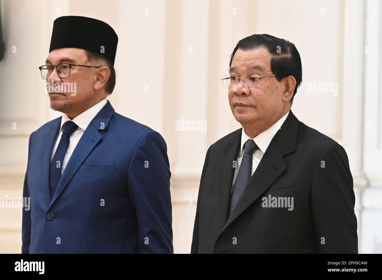 In this photo provided by Cambodia's Government Cabinet, Cambodian ...