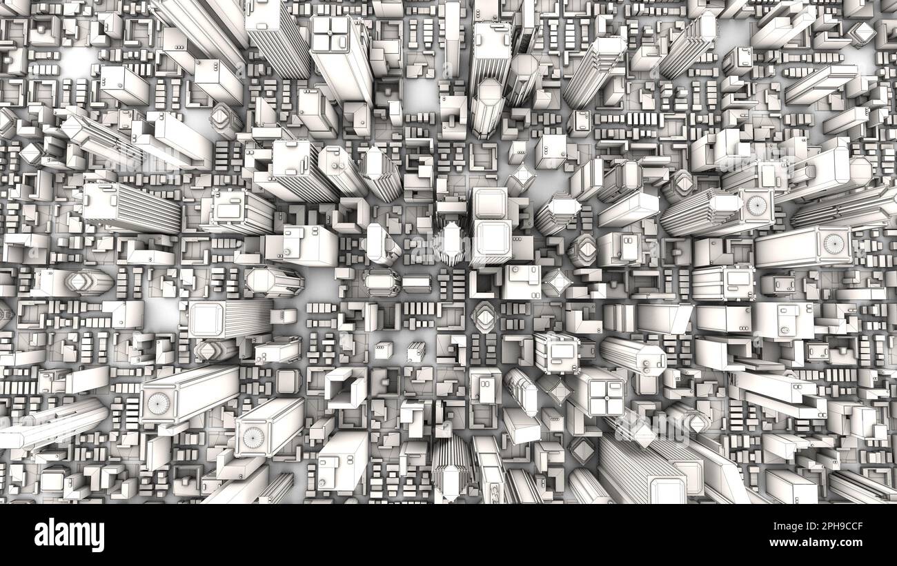 City background 3d render aerial hi-res stock photography and images ...