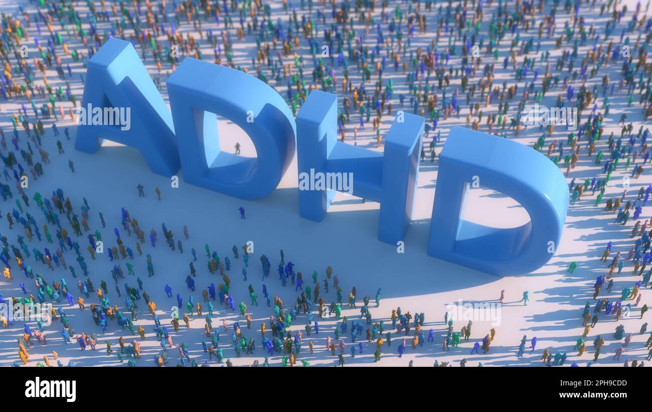 3d render. ADHD disorder concept Stock Photo - Alamy