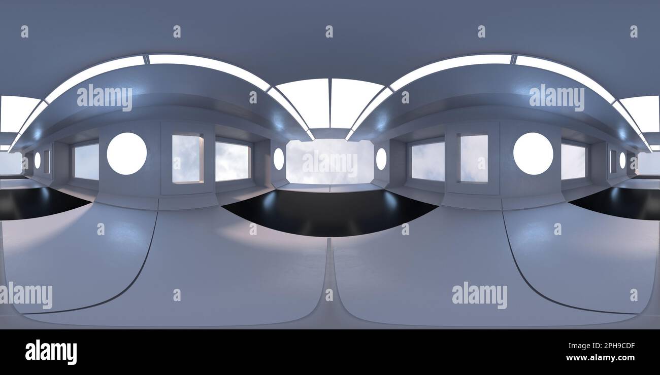 3d render. Futuristic panoramic HDRI Stock Photo - Alamy