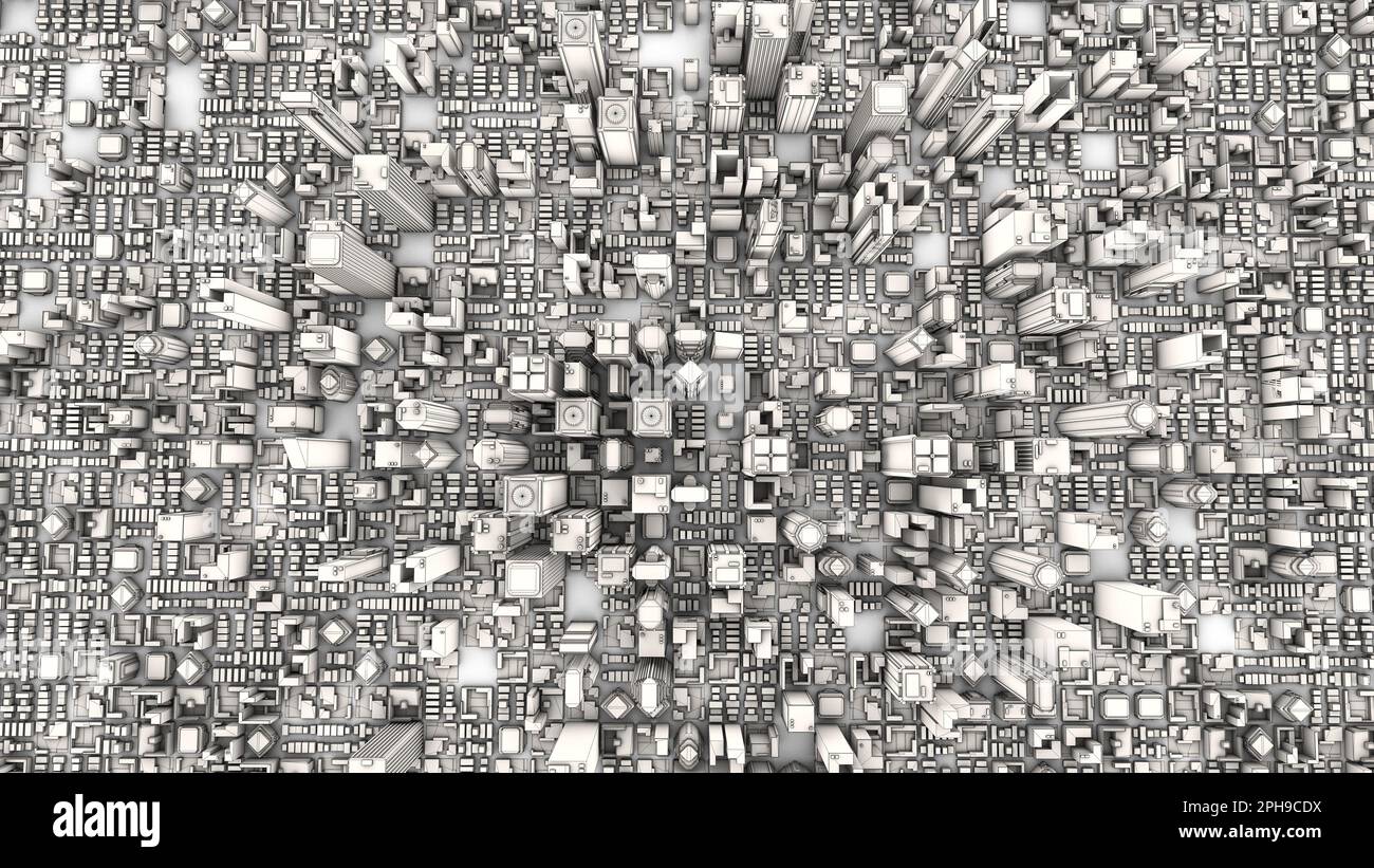 Tall city background 3d render hi-res stock photography and images - Alamy