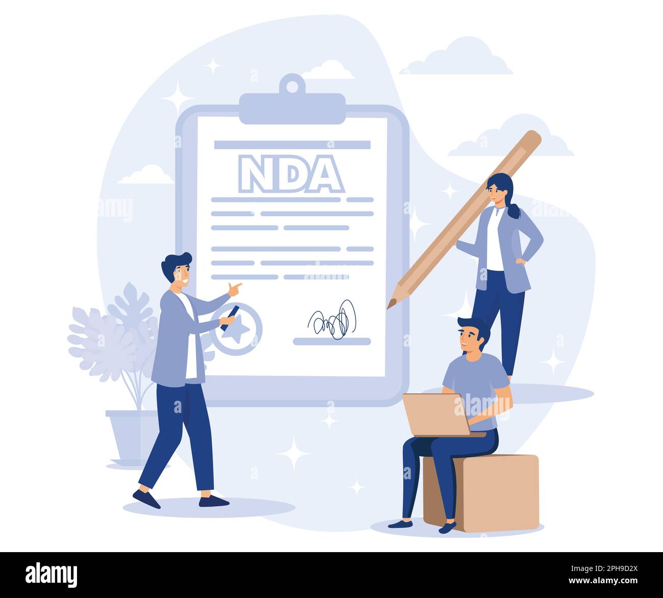 NDA concept. Non disclosure agreement. Corporate secret protection ...