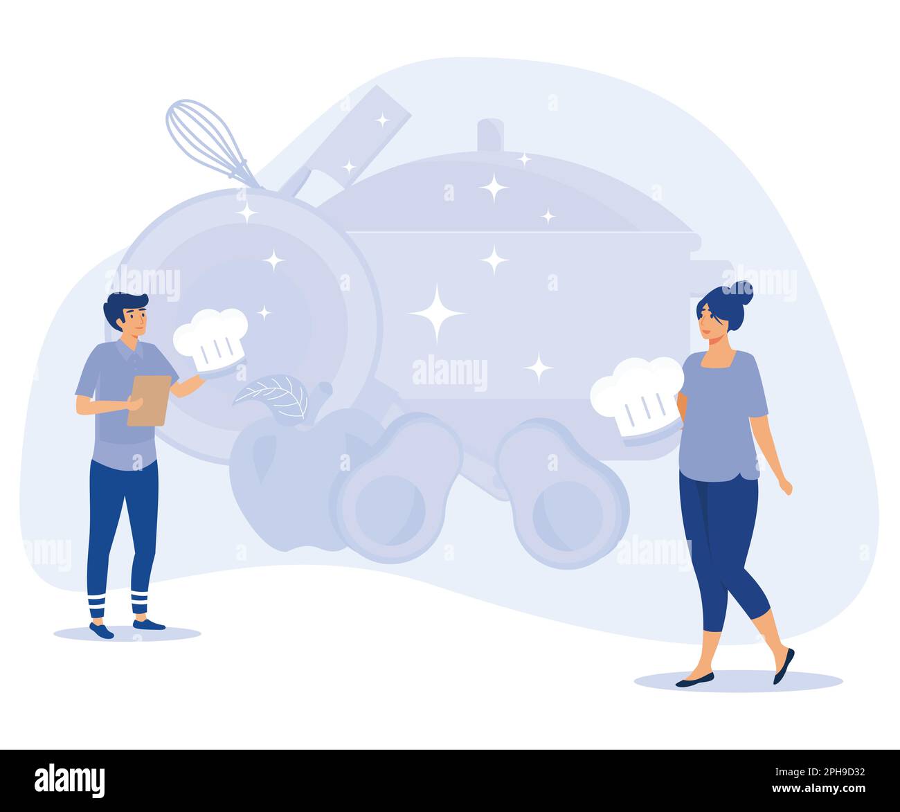 Cooking school - text on kitchen frying pan. Culinary master class ...