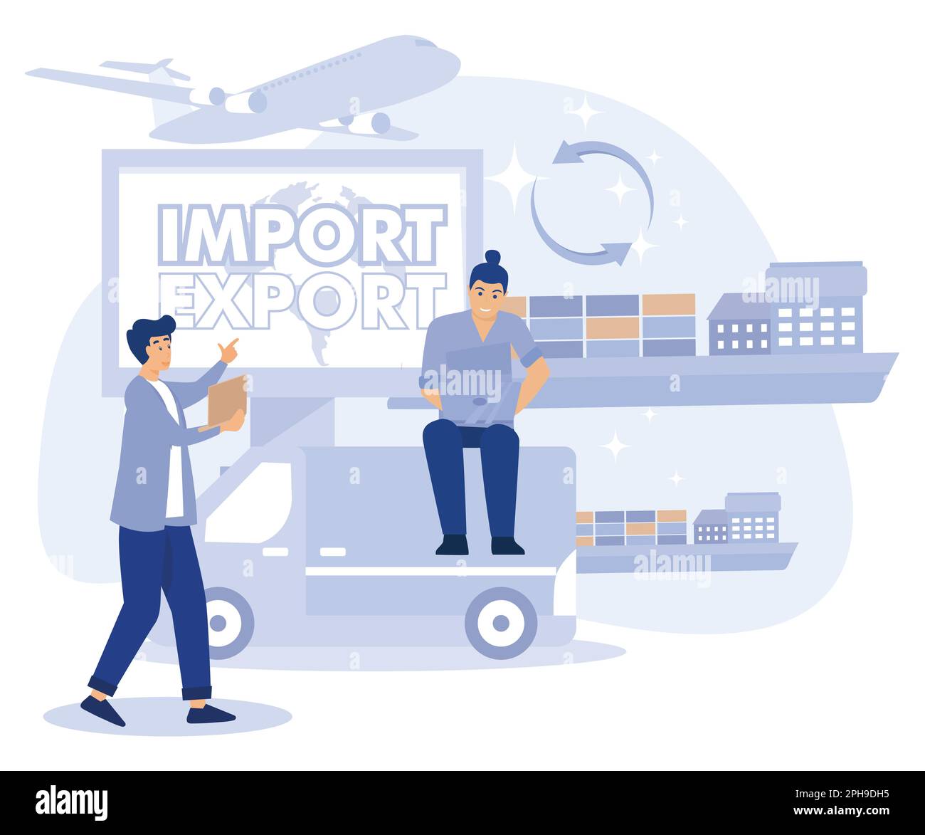 Shipping port services Stock Vector Images - Alamy
