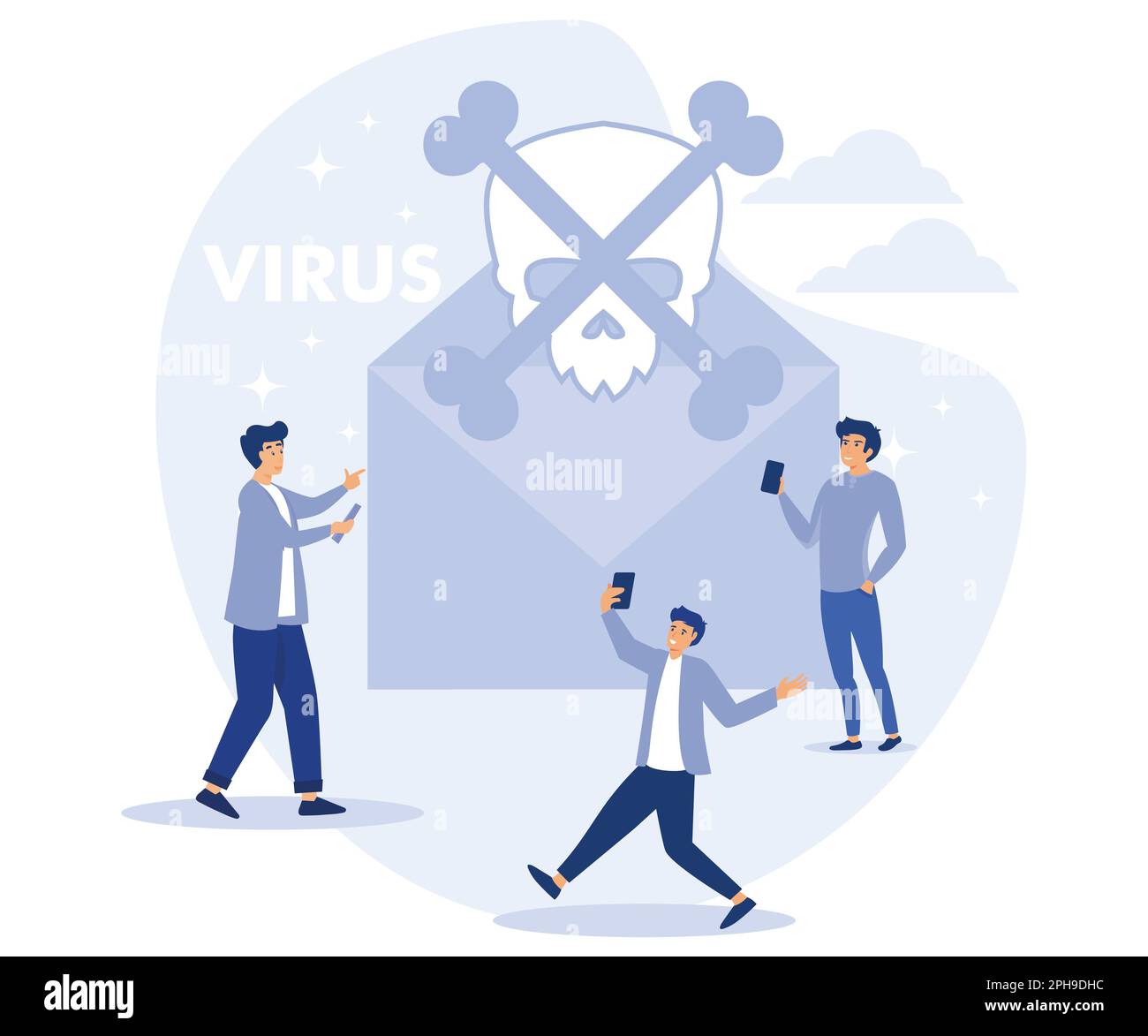 Computer virus concept. Scam alert. Spam, malicious application ...