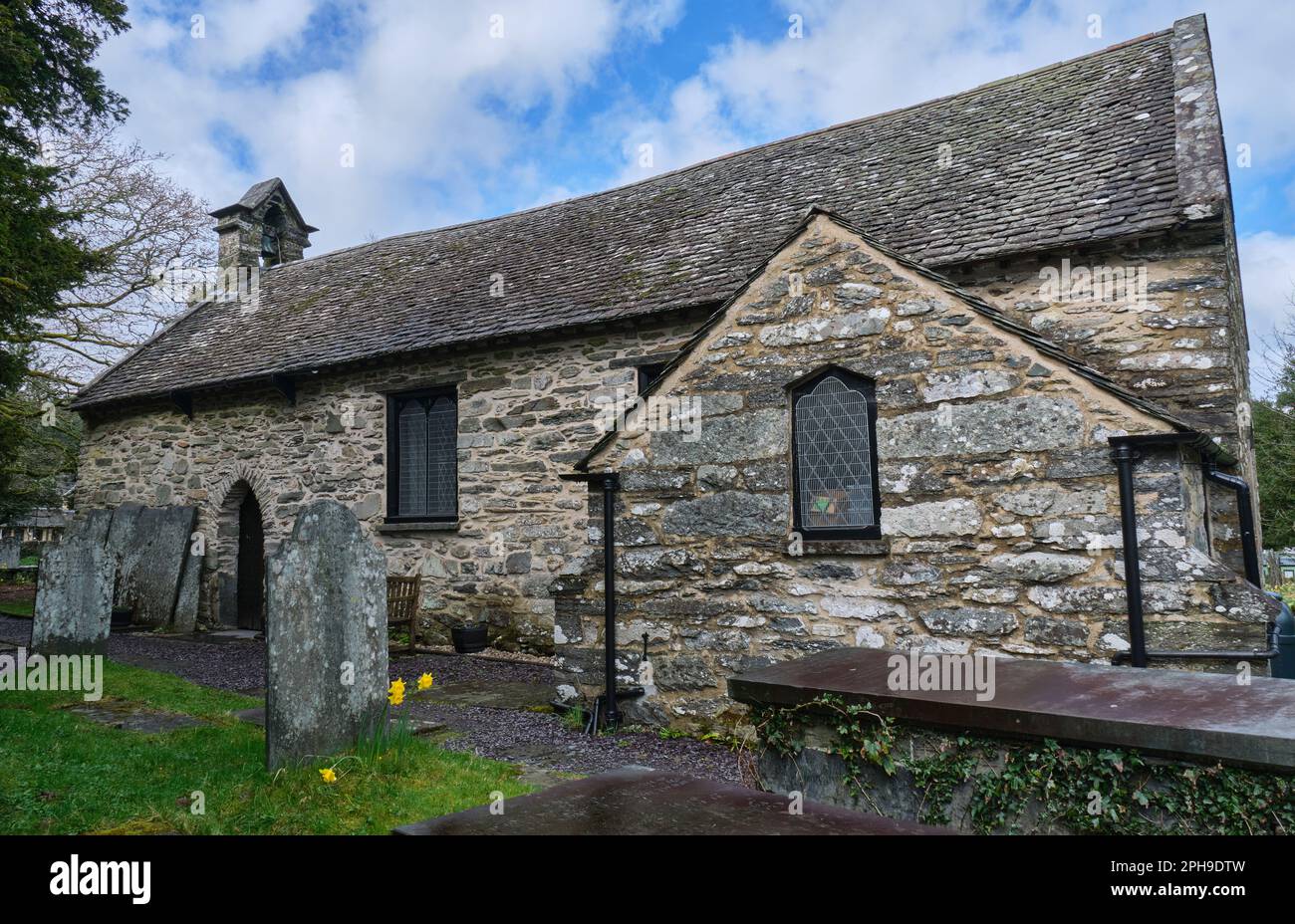 St Michael's Old Church, Betws-y-Coed, Conwy, Snowdonia, Wales Stock ...