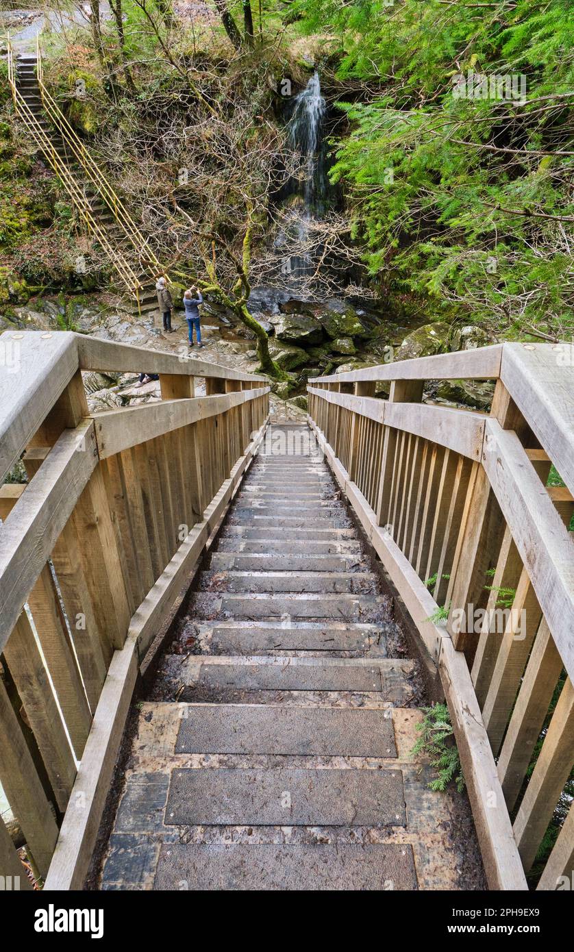 Miners Bridge across the River Llugwy near Betws-y-Coed, Conwy ...