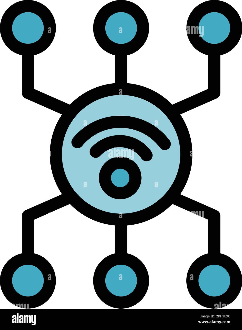 Wifi network icon. Outline Wifi network vector icon for web design ...