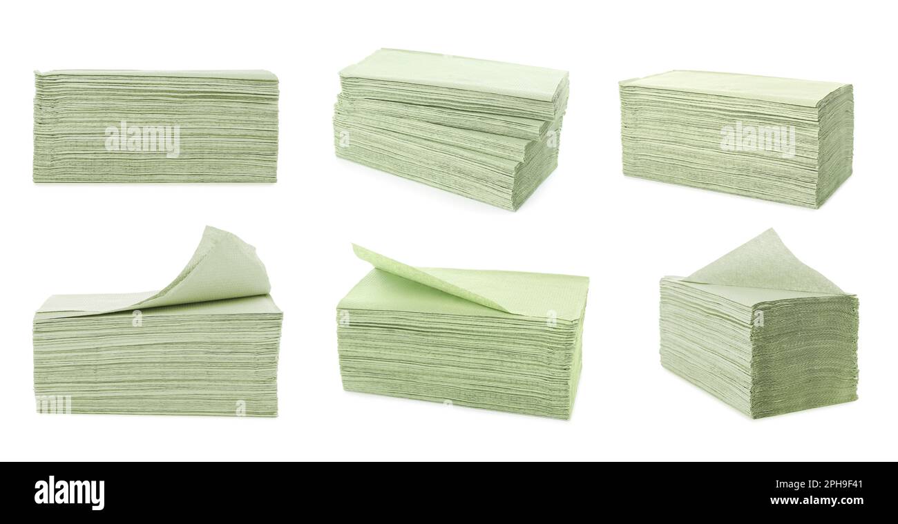 Set of paper towels on white background. Banner design Stock Photo - Alamy