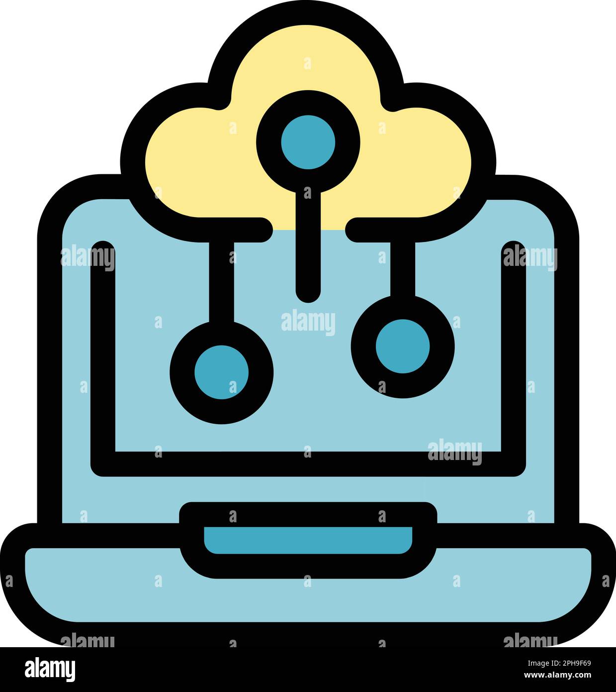 Laptop internet cloud icon. Outline Laptop internet cloud vector icon ...
