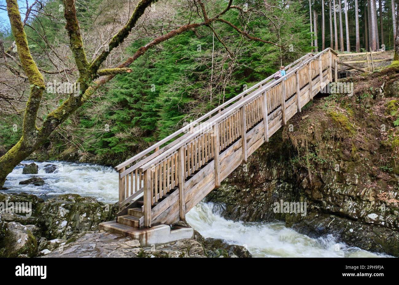 Miners Bridge across the River Llugwy near Betws-y-Coed, Conwy ...