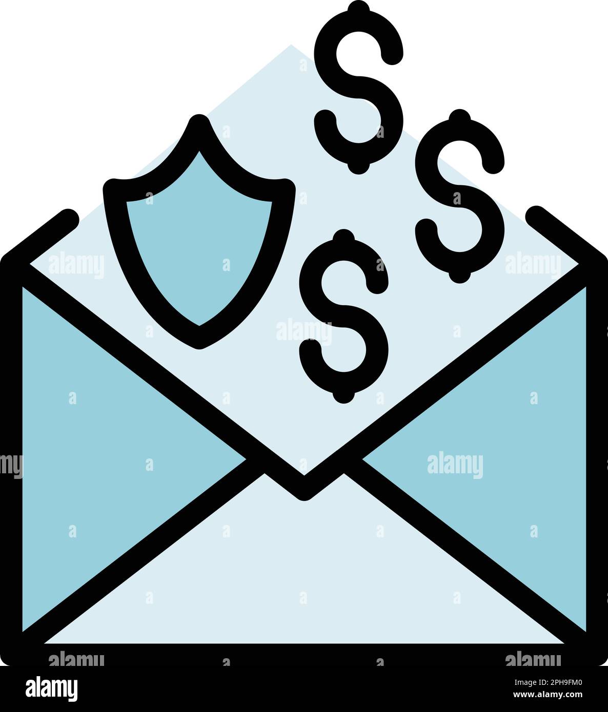 Compensation envelope icon. Outline Compensation envelope vector icon ...