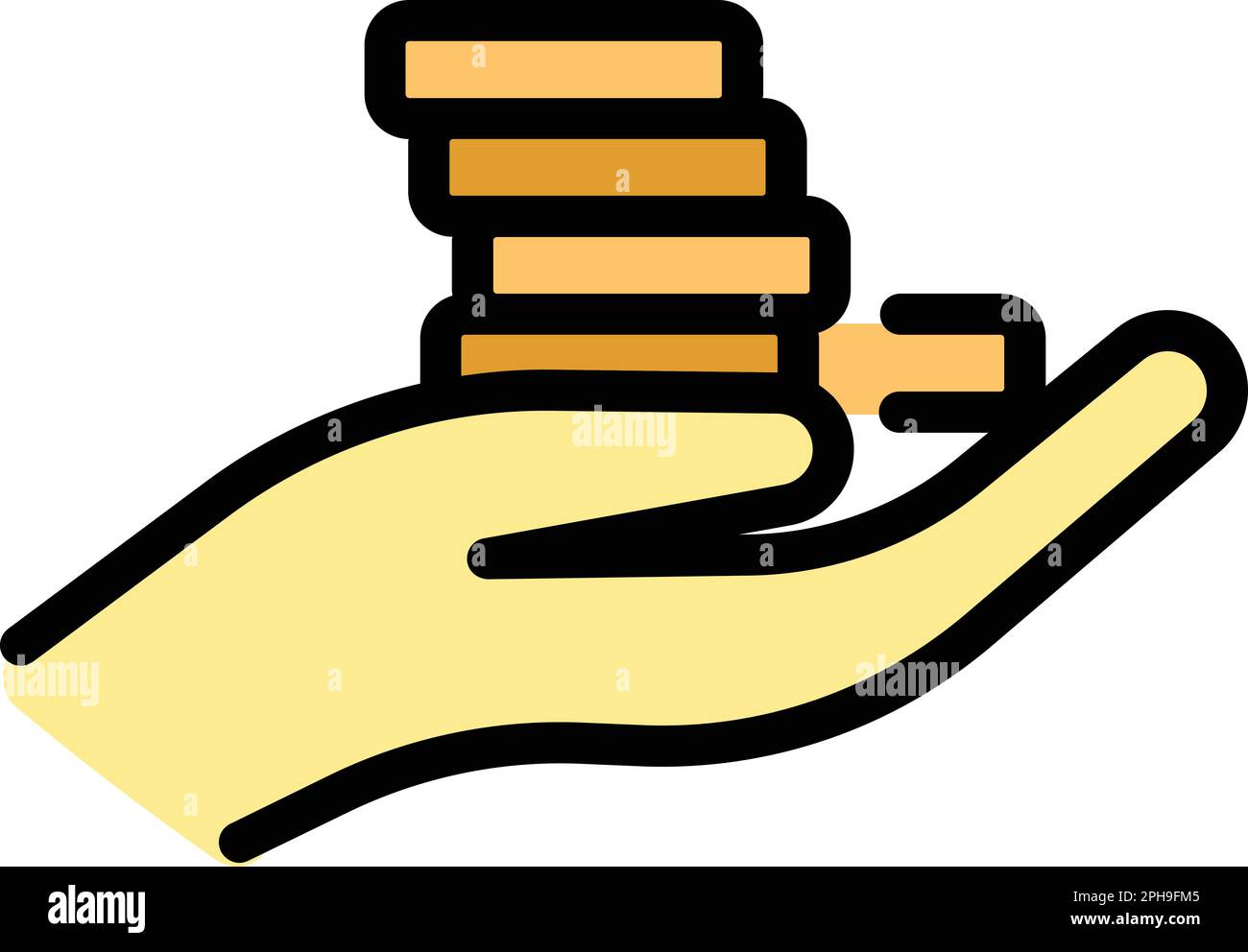 Compensation coins stack icon. Outline Compensation coins stack vector ...