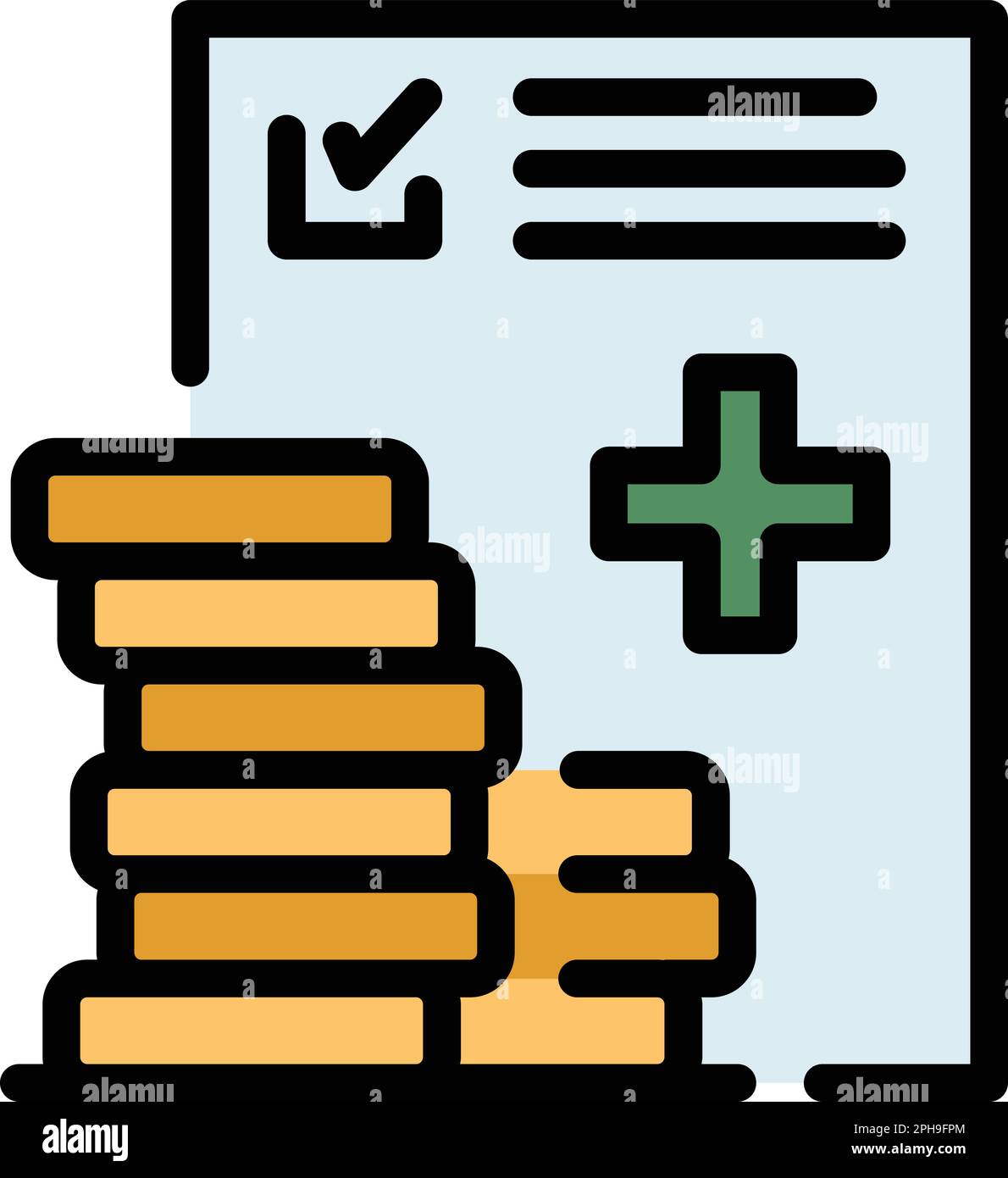 Medical compensation icon. Outline Medical compensation vector icon for ...